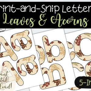 Printable Fall Foliage Brown and Beige Letter Set for Classroom ...