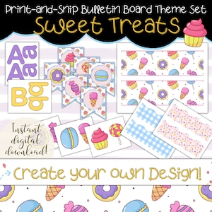 Sweets Bulletin Board Set, Printable Classroom Display Kit, Letters ...
