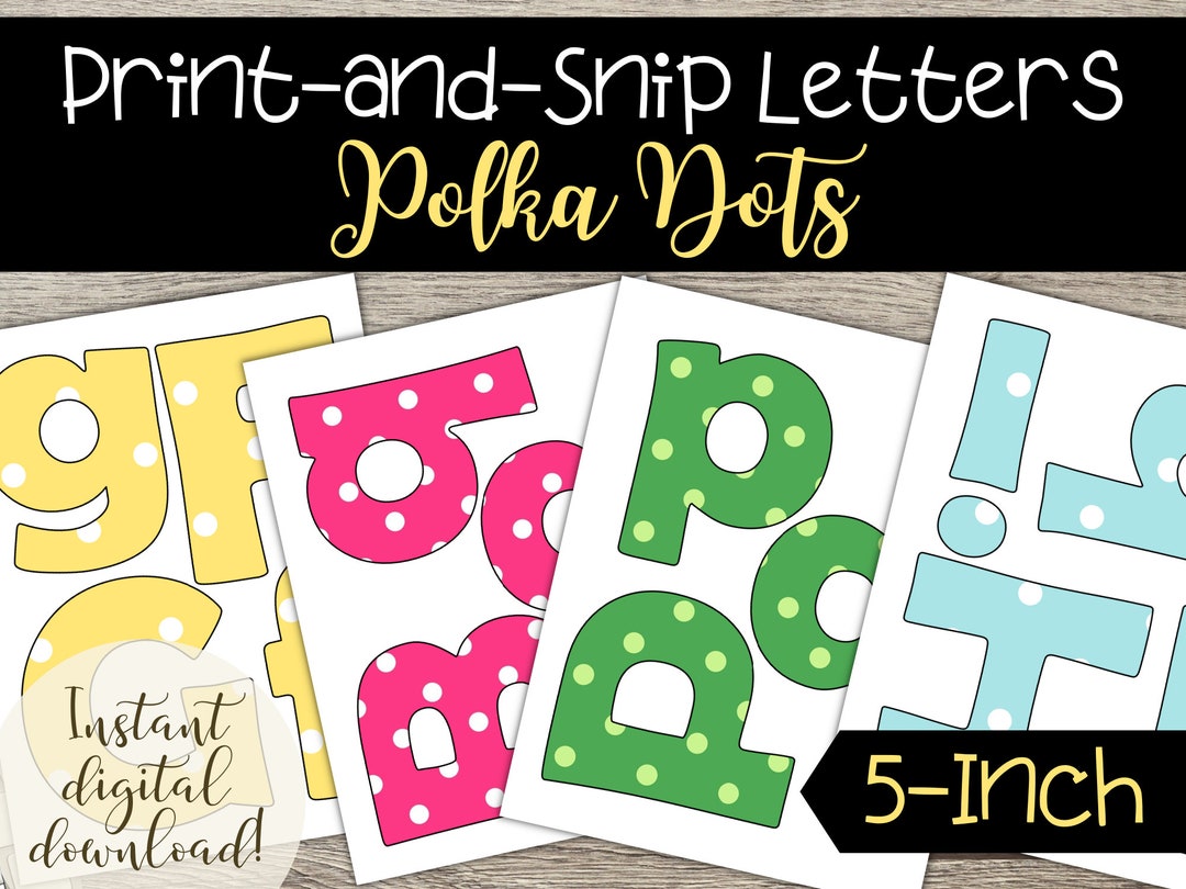 Printable Polka Dot Bulletin Board and Banner Letters - Etsy