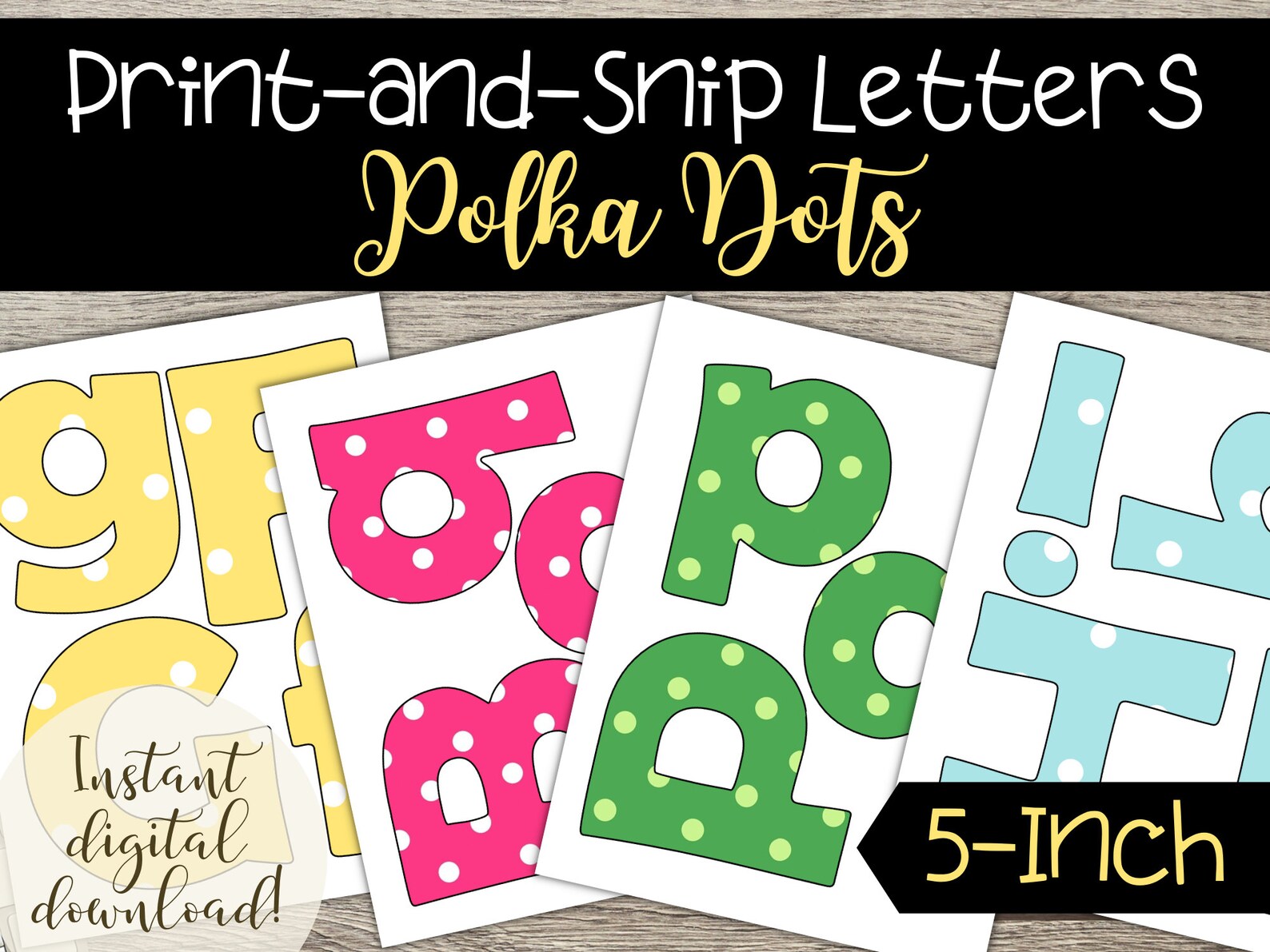 Printable Polka Dot Bulletin Board and Banner Letters - Etsy