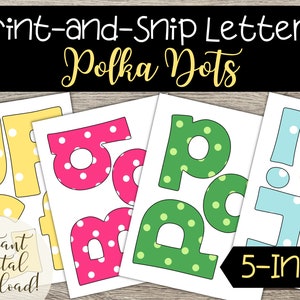 Printable Polka Dot Bulletin Board and Banner Letters, Classroom Decor ...