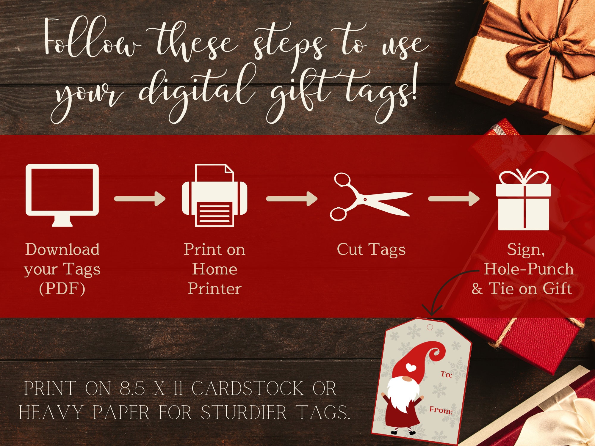 Printable Holiday Gnomes Gift Tags for Christmas Season - Etsy