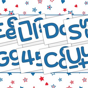 Patriotic Bulletin Board Set Printable Border and Blue Letters ...