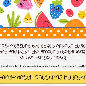 Fruit Themed Bulletin Board Borders | Printable Fruity Borders ...