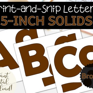Brown Bulletin Board Letters: Printable Classroom Decor (digital ...