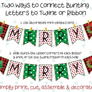 Digital Christmas Holiday DIY Bunting Banner Letters and Numbers ...