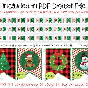 Digital Christmas Holiday DIY Bunting Banner Letters and Numbers ...