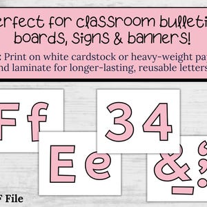 Ballet Pink Printable Bulletin Board Letters | 5 Inch (digital Download ...