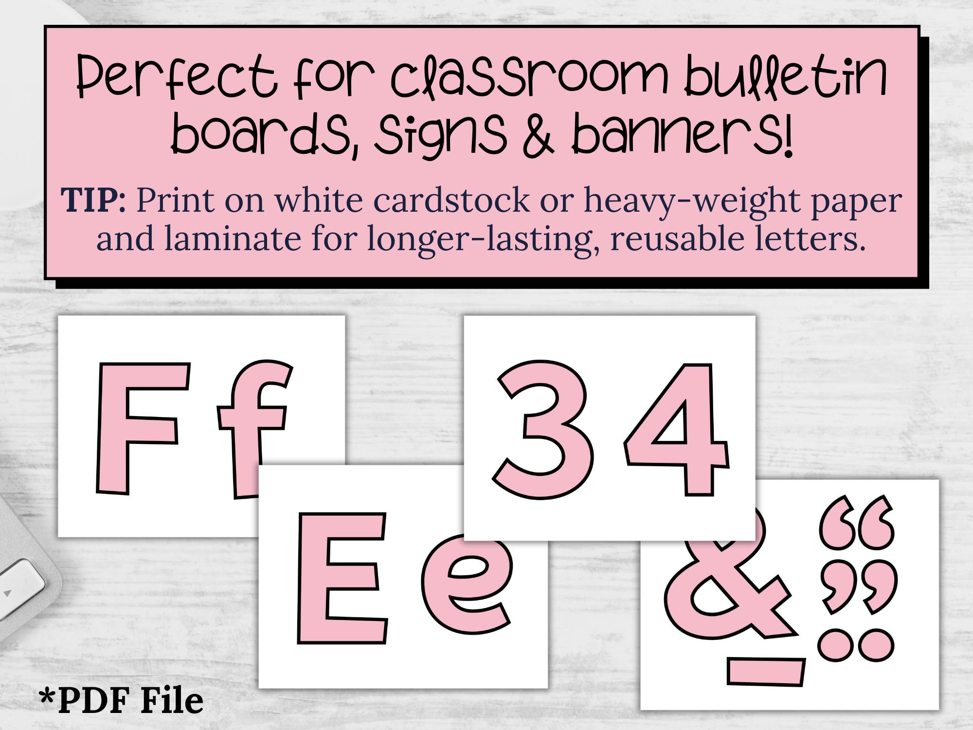 Ballet Pink Printable Bulletin Board Letters | 5 Inch (digital Download ...