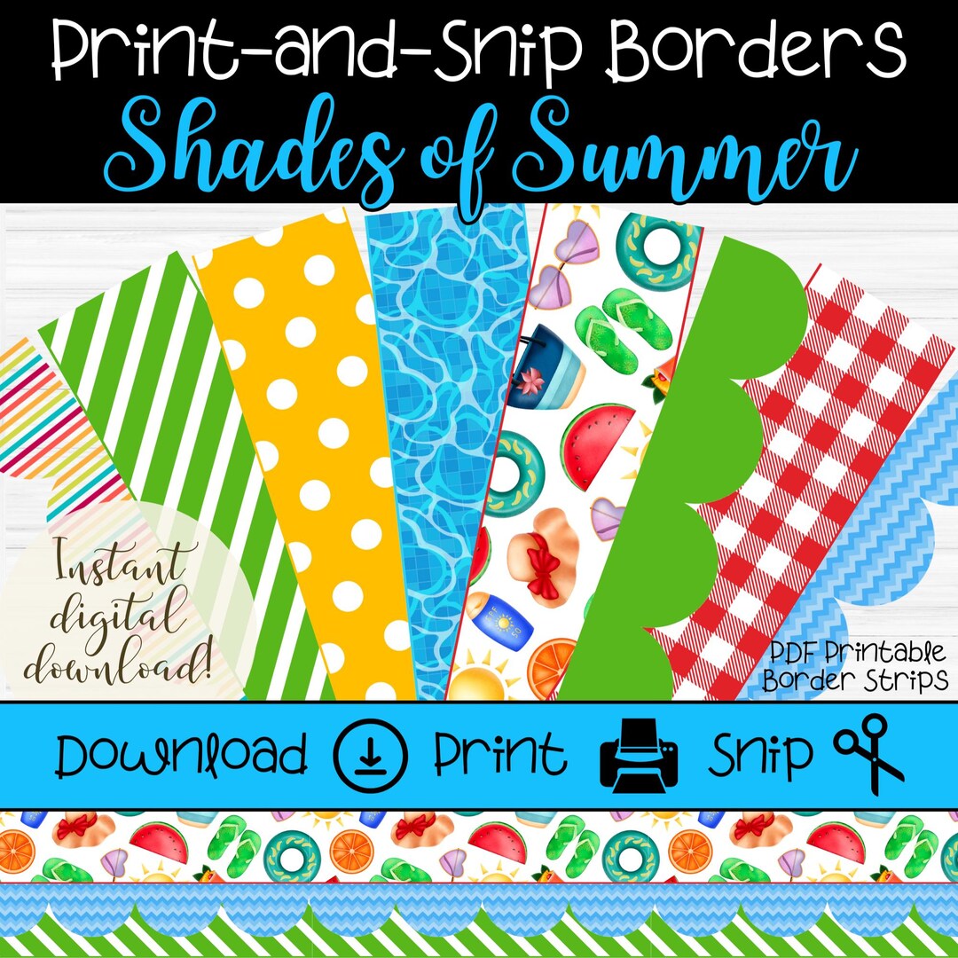 Summer Bulletin Board Borders | Classroom Decor (digital PDF) - Etsy