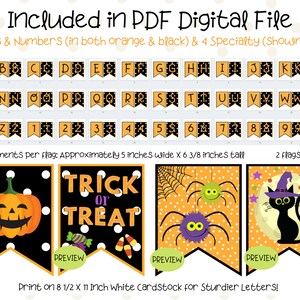 Halloween Bunting Banner Flags | Printable Letters & Numbers | Holiday ...