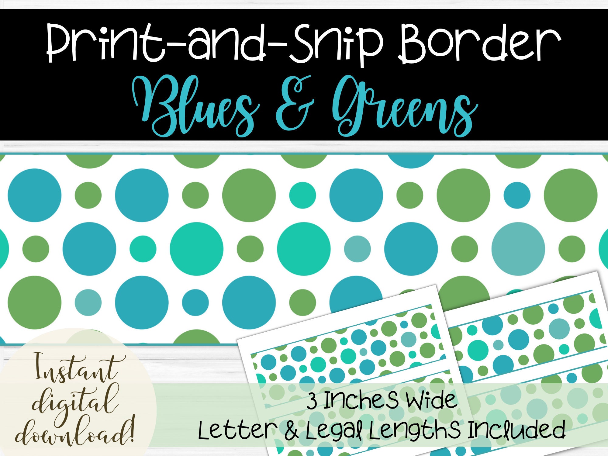 Green Polka Dots Border
