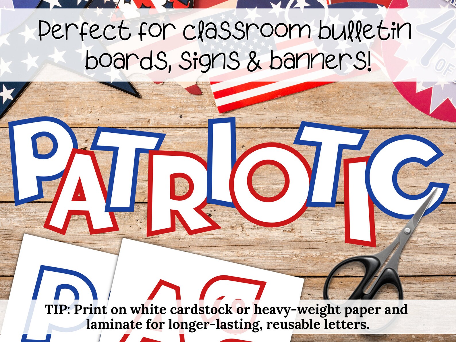 Red & Royal Blue Thick Outlined Bulletin Board Letter Sets - Etsy