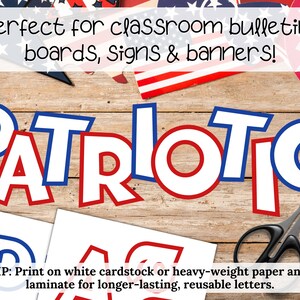 Red & Royal Blue Thick Outlined Bulletin Board Letter Sets | Printable ...