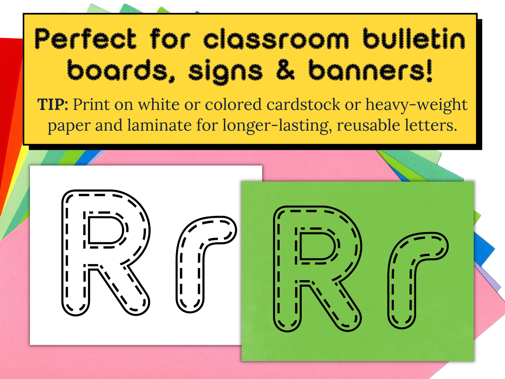 Bubble Letters for Classroom Bulletin Board Printable 6 Inch Letter Set ...