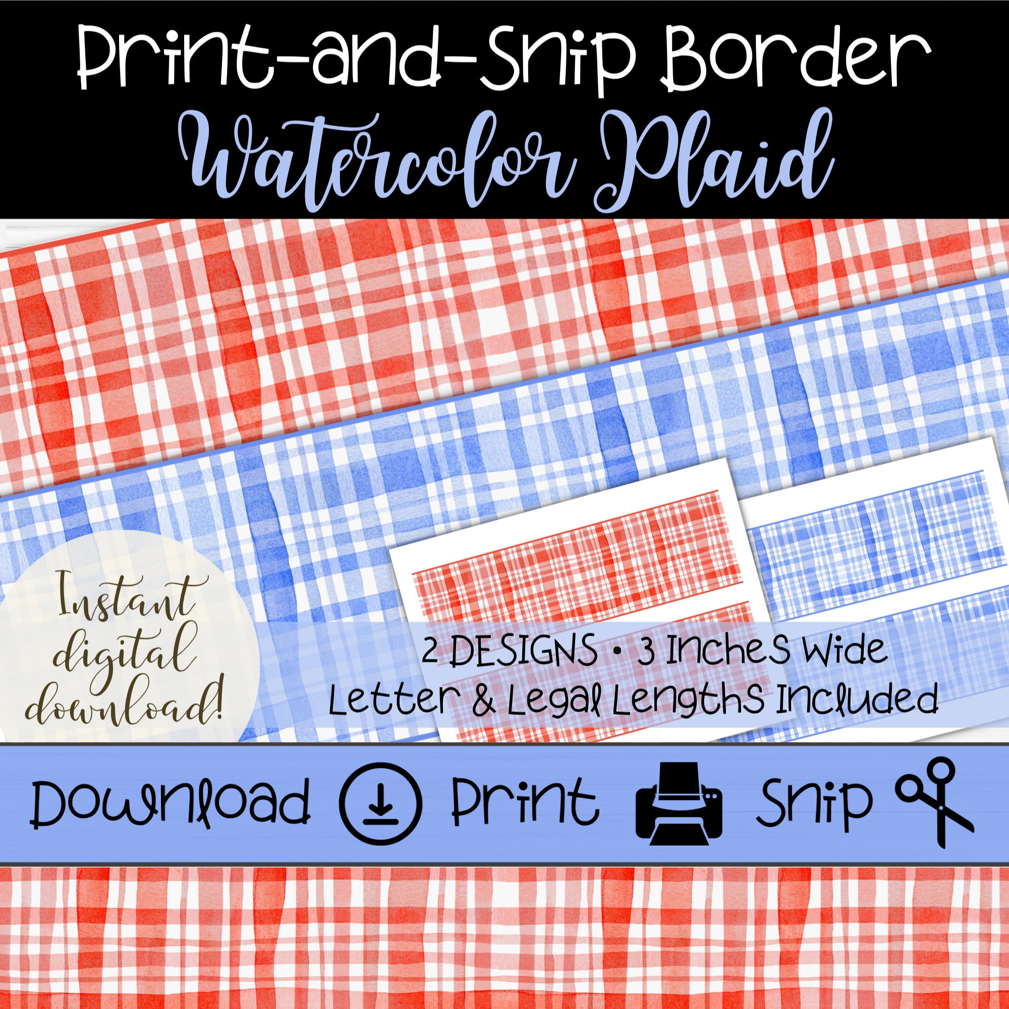 Downloadable Plaid Page Borders