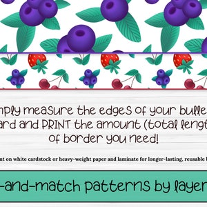 Fruit Bulletin Board Border Strips | Printable Berry Themed Borders ...