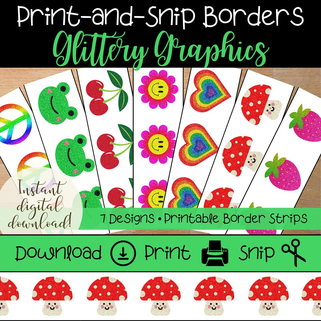 Glittery Bulletin Board Border Strips, Printable Classroom Borders ...