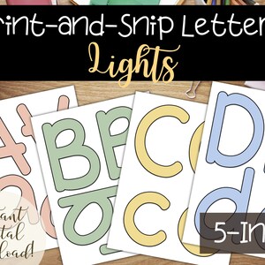 Printable Bulletin Board Letters: Light Colors, 5-inch (PDF Download ...