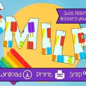 Printable Popsicle Themed Bulletin Board Letters and Numbers - Etsy