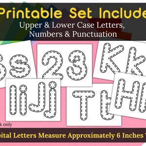 Printable Bulletin Board Letters: 6-inch Dashed Bubble Font (PDF ...