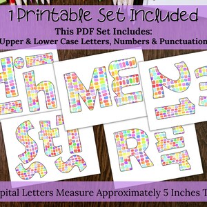 Printable Bulletin Board Letters in Watercolor Swatches Pattern ...