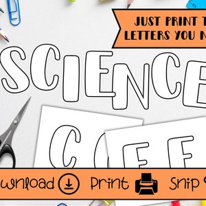 Bulletin Board Letters, Printable Alphabet, Black Ink Outline, Capital ...