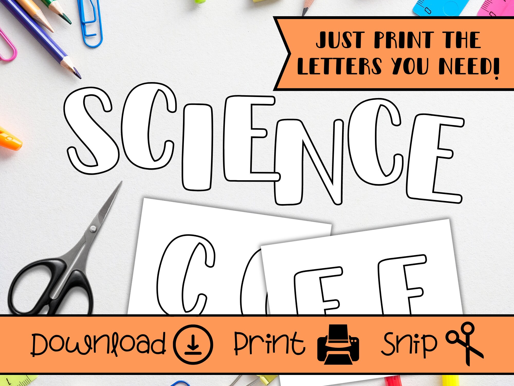 Printable Bulletin Board Letters, Black Outline Font (PDF) - Etsy