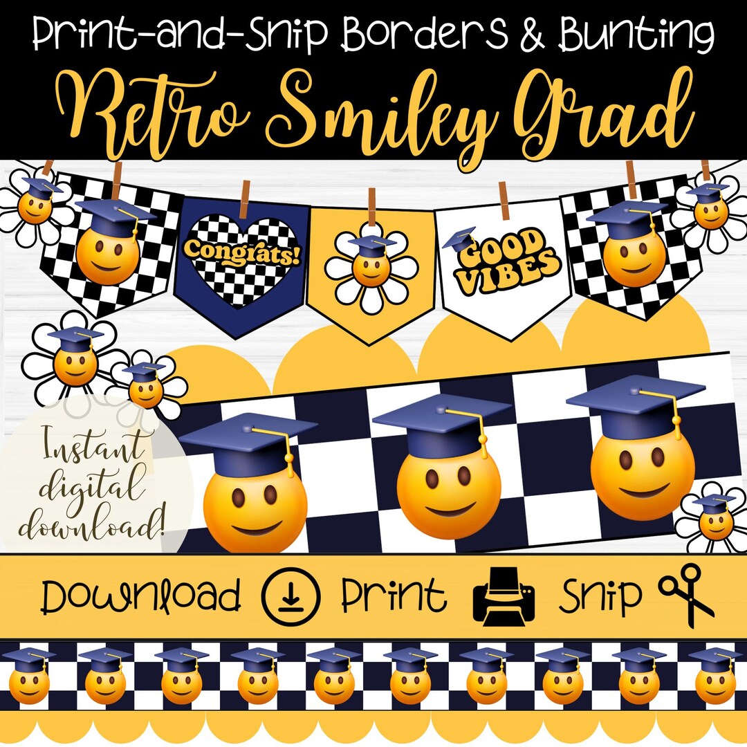 Retro Graduation Bulletin Board Decorations | Printable Borders ...