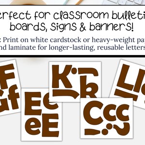 Chocolate Brown Bulletin Board Letters | Printable Letter Set | Dark ...