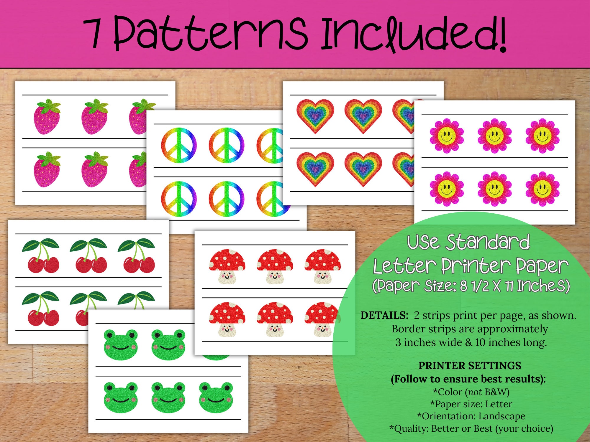 Glittery Bulletin Board Border Strips, Printable Classroom Borders ...