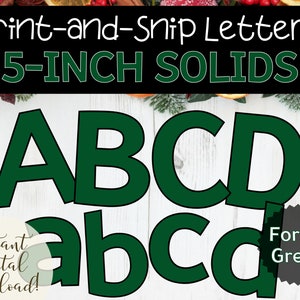 Forest Green Bulletin Board Letters | Printable 5 Inch Letter Set ...