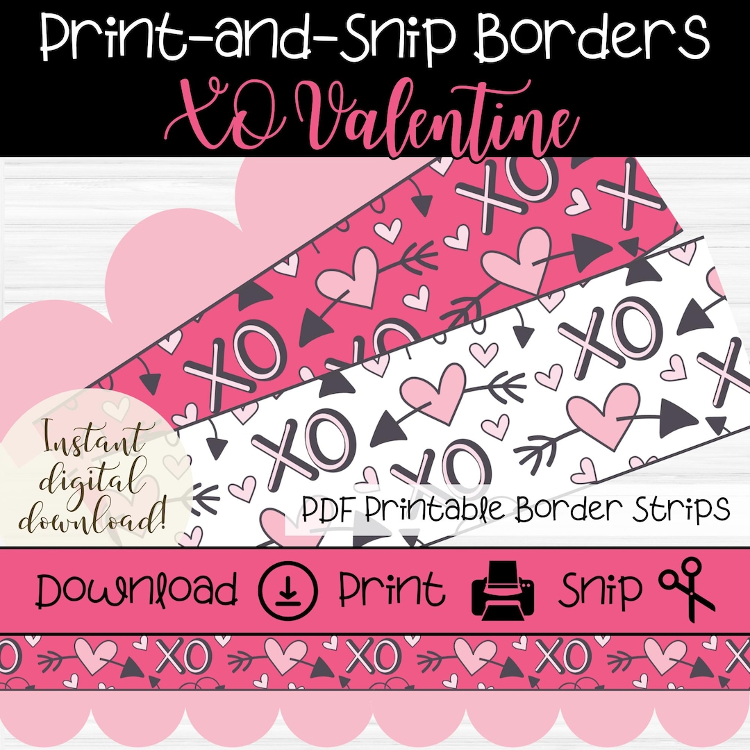 Valentine's Day Border Strips | Printable Bulletin Board Trim for ...
