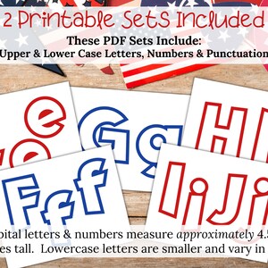 Red & Royal Blue Thick Outlined Bulletin Board Letter Sets | Printable ...