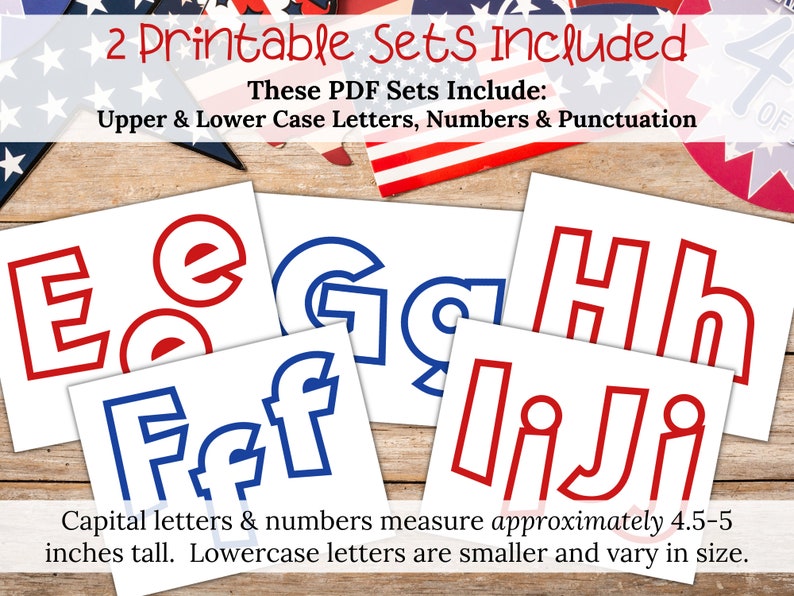 Red & Royal Blue Thick Outlined Bulletin Board Letter Sets - Etsy