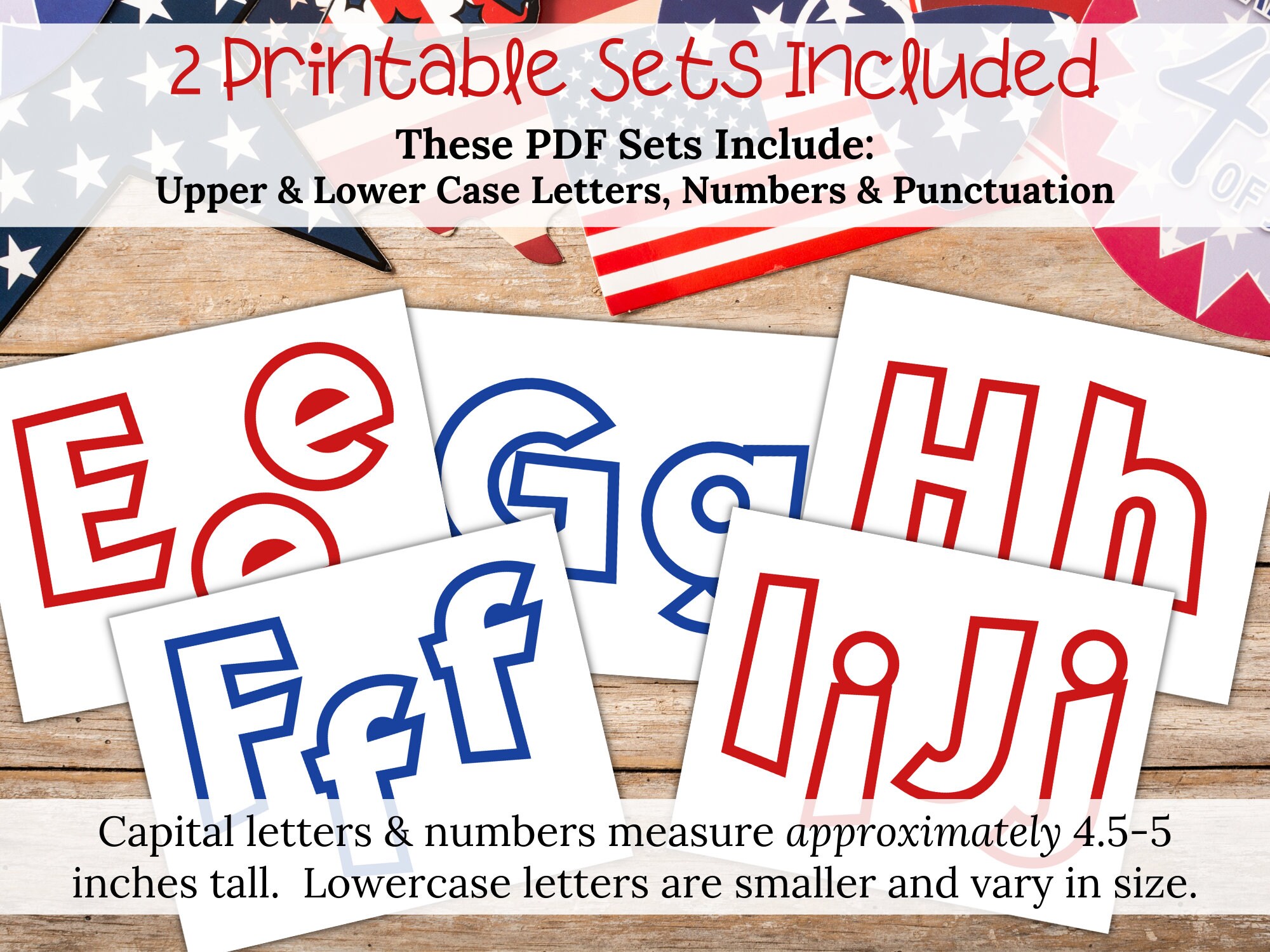 Red & Royal Blue Thick Outlined Bulletin Board Letter Sets - Etsy