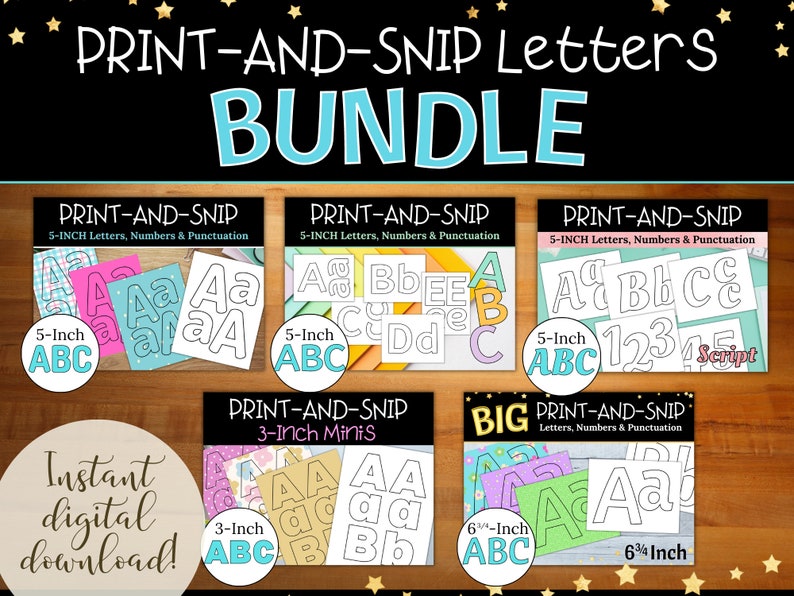 Bulletin Board Letter Sets Bundle Printable Letters for Signs & Banners ...