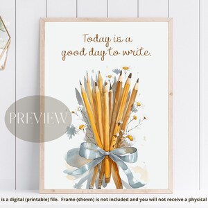 Writing Poster for Classroom, Cute Pencil Bouquet With Bow, Digital ...