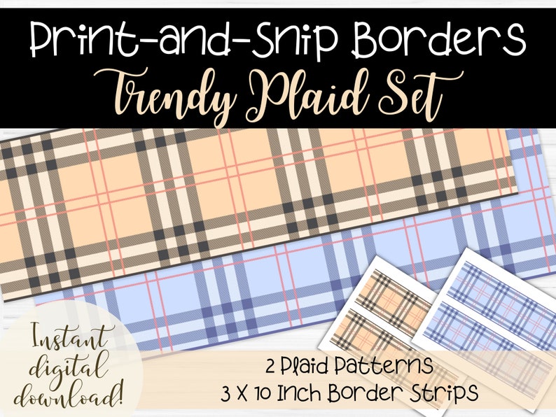 Trendy Classroom Bulletin Board Borders Printable Plaid Trim - Etsy Trendy Classroom Bulletin Board Borders Printable Plaid Trim - Etsy