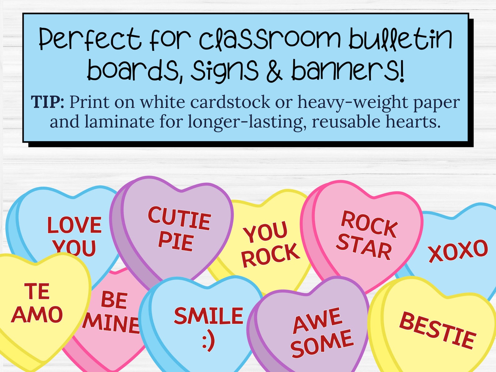 Valentine's Day Conversation Heart Letters Printable Conversation Candy ...