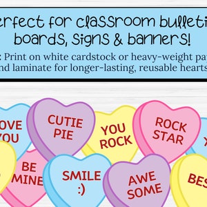 Valentine's Day Conversation Heart Letters: Printable Candy Theme ...
