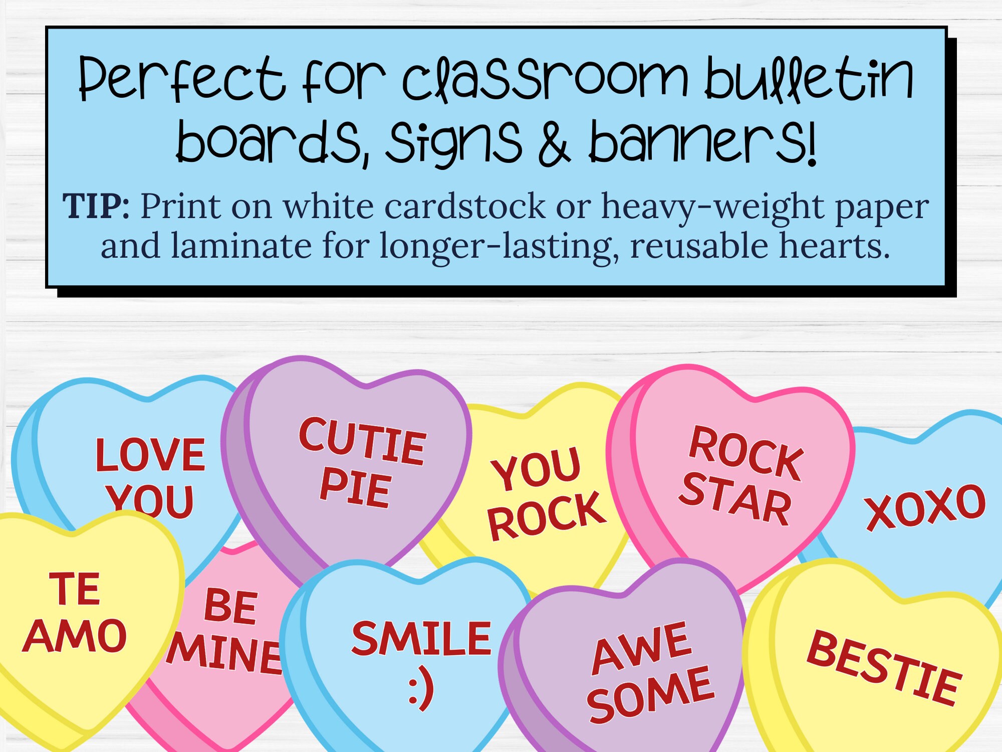 Valentine's Day Conversation Heart Letters Printable Conversation Candy ...