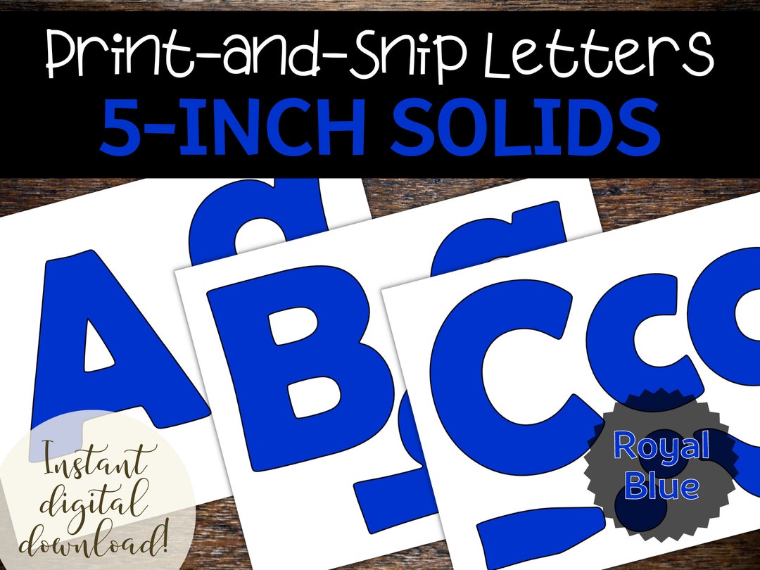 Printable Bulletin Board Letters in Royal Blue Print on - Etsy