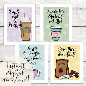 Coffee Poster Prints for Teachers | Printable Classroom Poster Set ...
