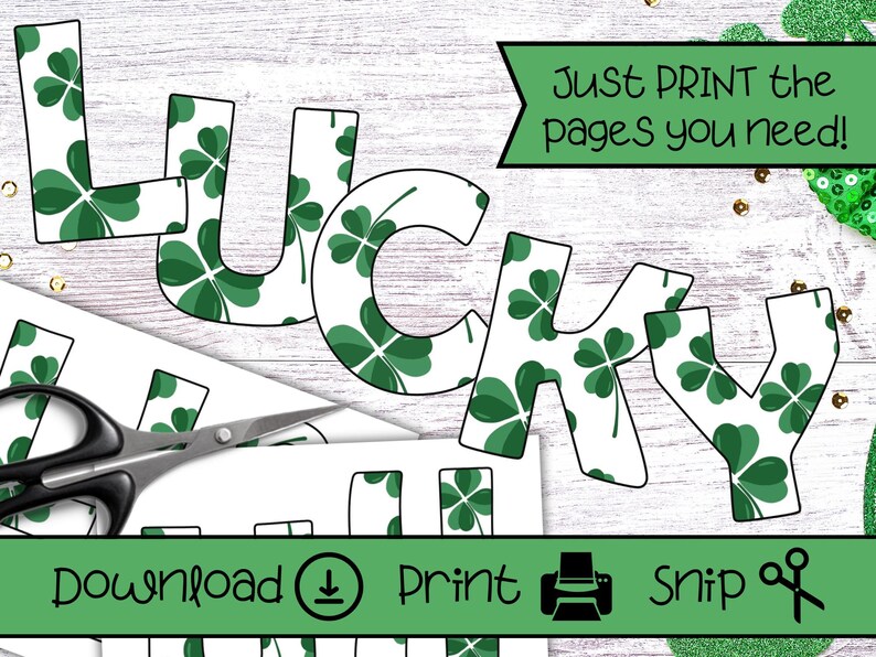 St. Patrick's Day Letter Set | March Bulletin Board Idea | Printable ...