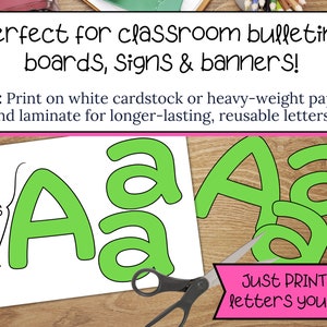 Bright Bulletin Board Letters | Printable Letter Sets for Teachers ...