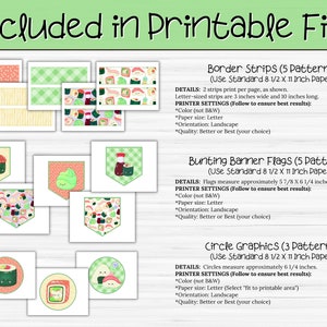 Sushi Friends Bulletin Board Set | Printable Sushi Borders | Bunting ...