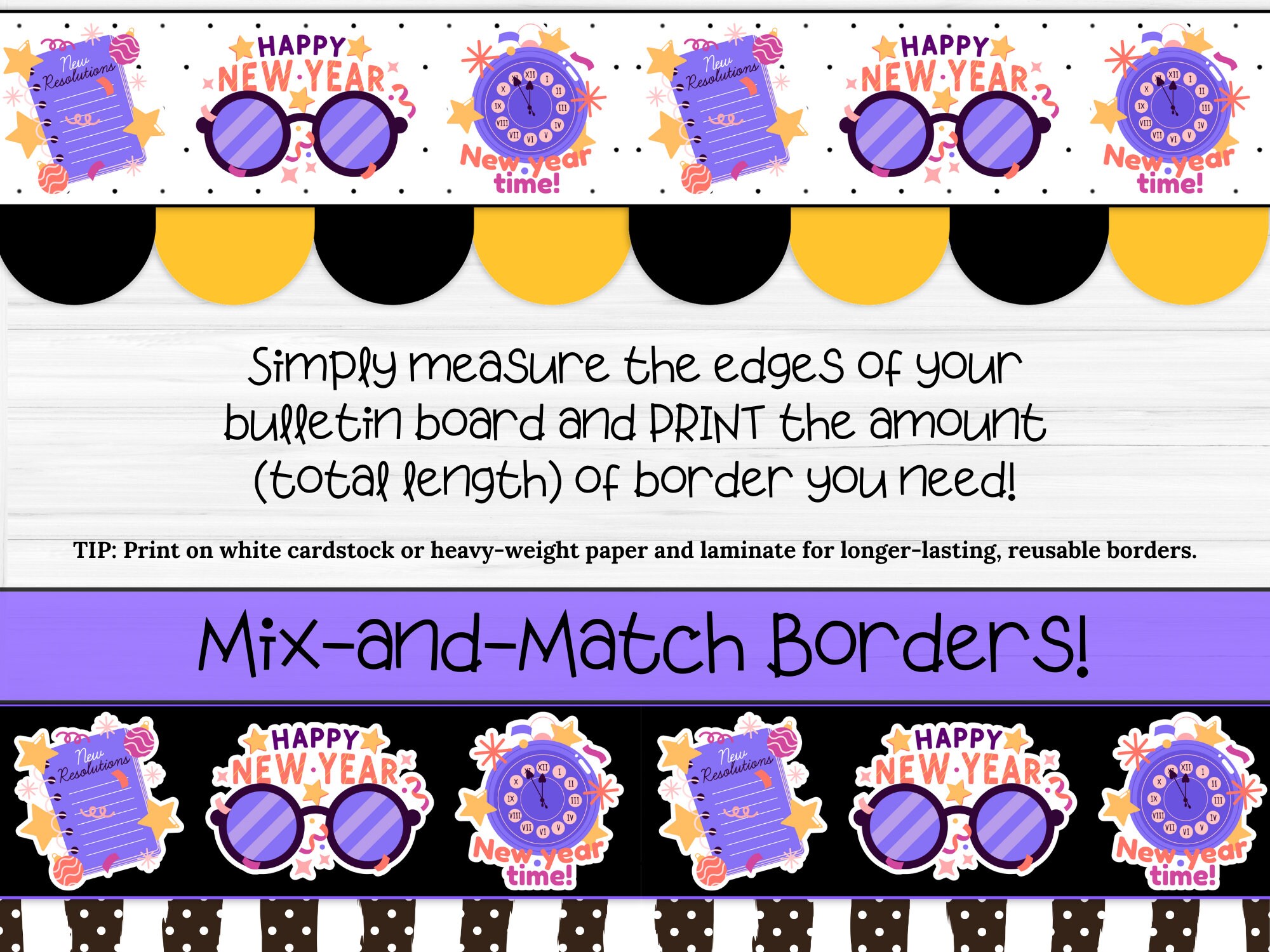 Happy New Year Bulletin Board Theme Set Printable Bulletin Board ...