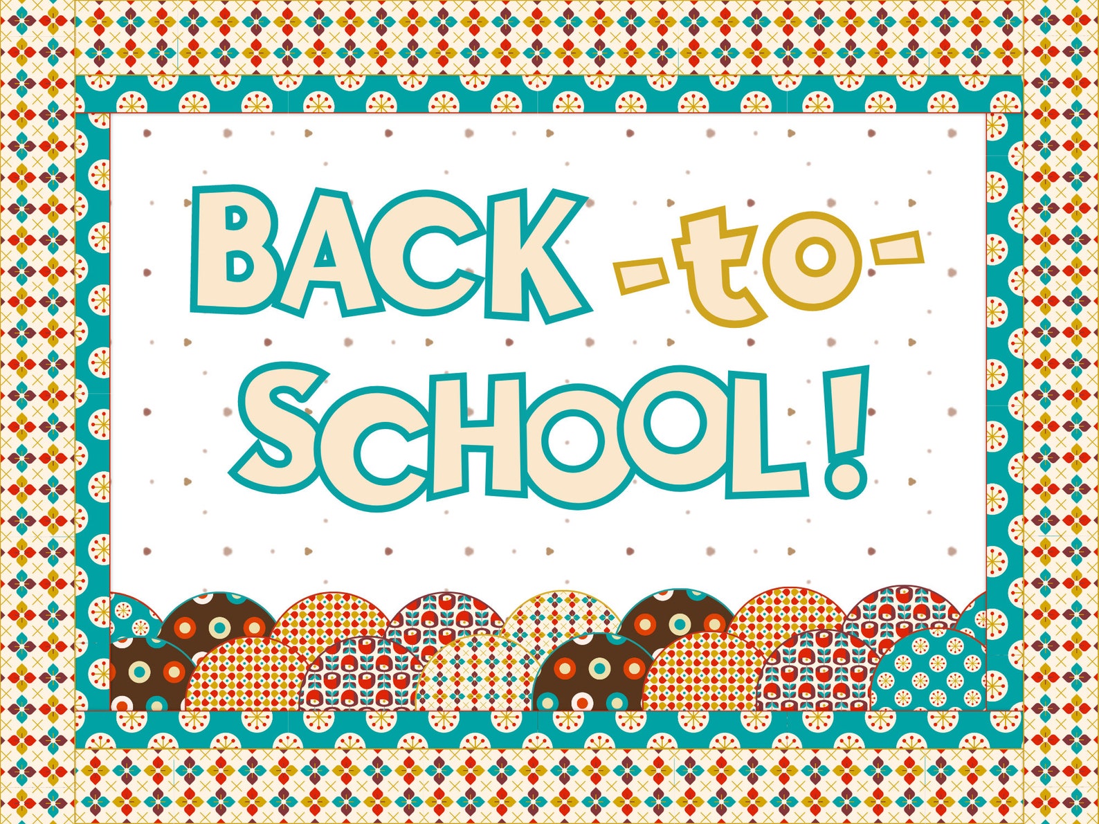 Mid-century Modern Bulletin Board Set Printable Mix and - Etsy