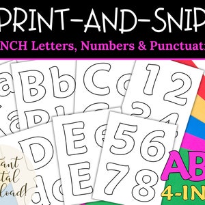 Printable Bulletin Board Letters: Black Outline, 4-inch Alphabet (PDF ...